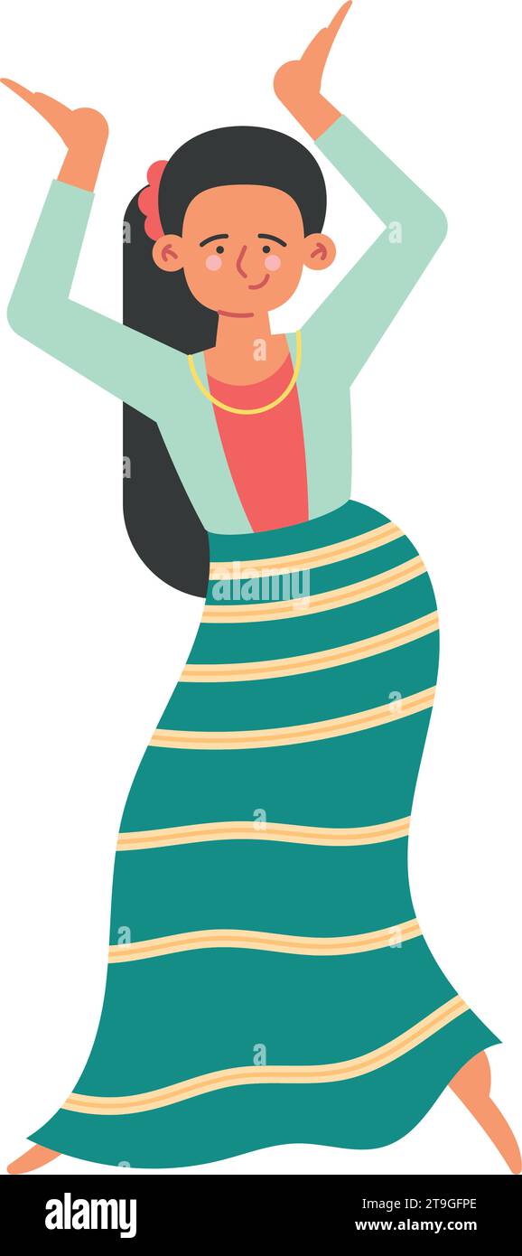 myanmar traditional dancer vector isolated Stock Vector Image & Art - Alamy