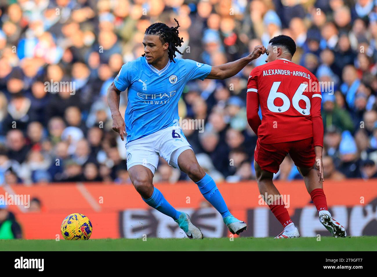 Manchester, UK. 25th Nov, 2023. Nathan Ake #6 of Manchester City ...