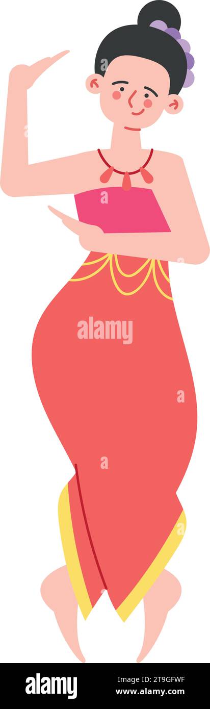 myanmar woman dancer vector isolated Stock Vector Image & Art - Alamy