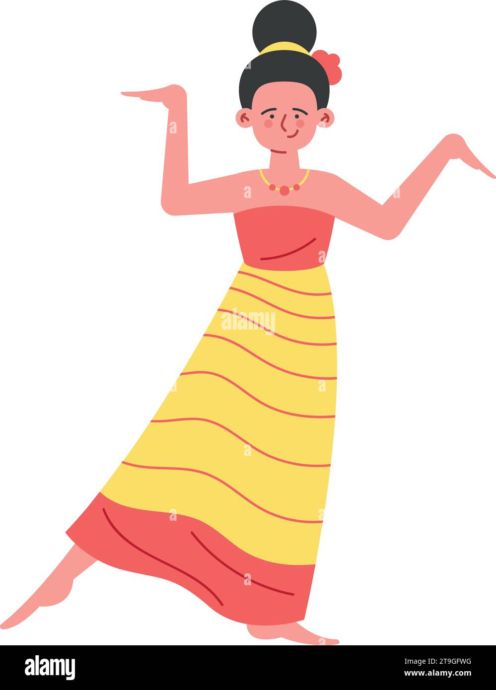 myanmar dancer illustration vector isolated Stock Vector Image & Art ...