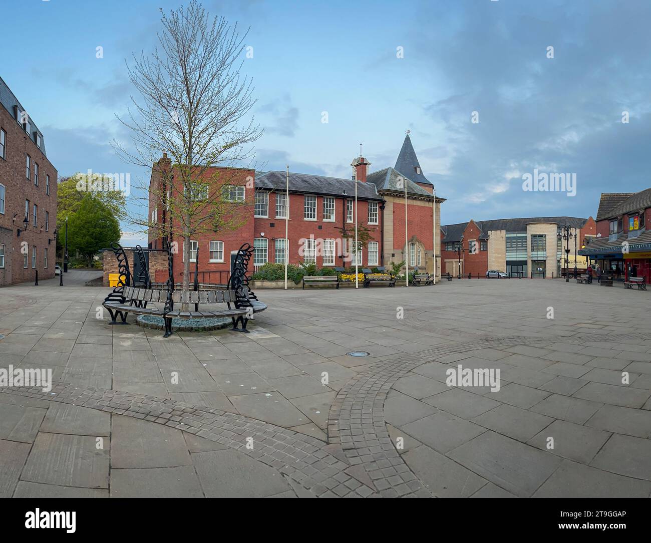 View of Queen's Square in the city of Wrexham, North Wales, UK Stock ...