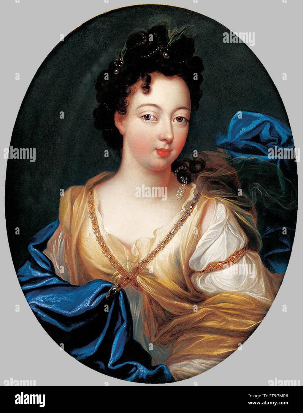 Portrait of the Duchess of Modena - by Pierre Gobert Stock Photo - Alamy