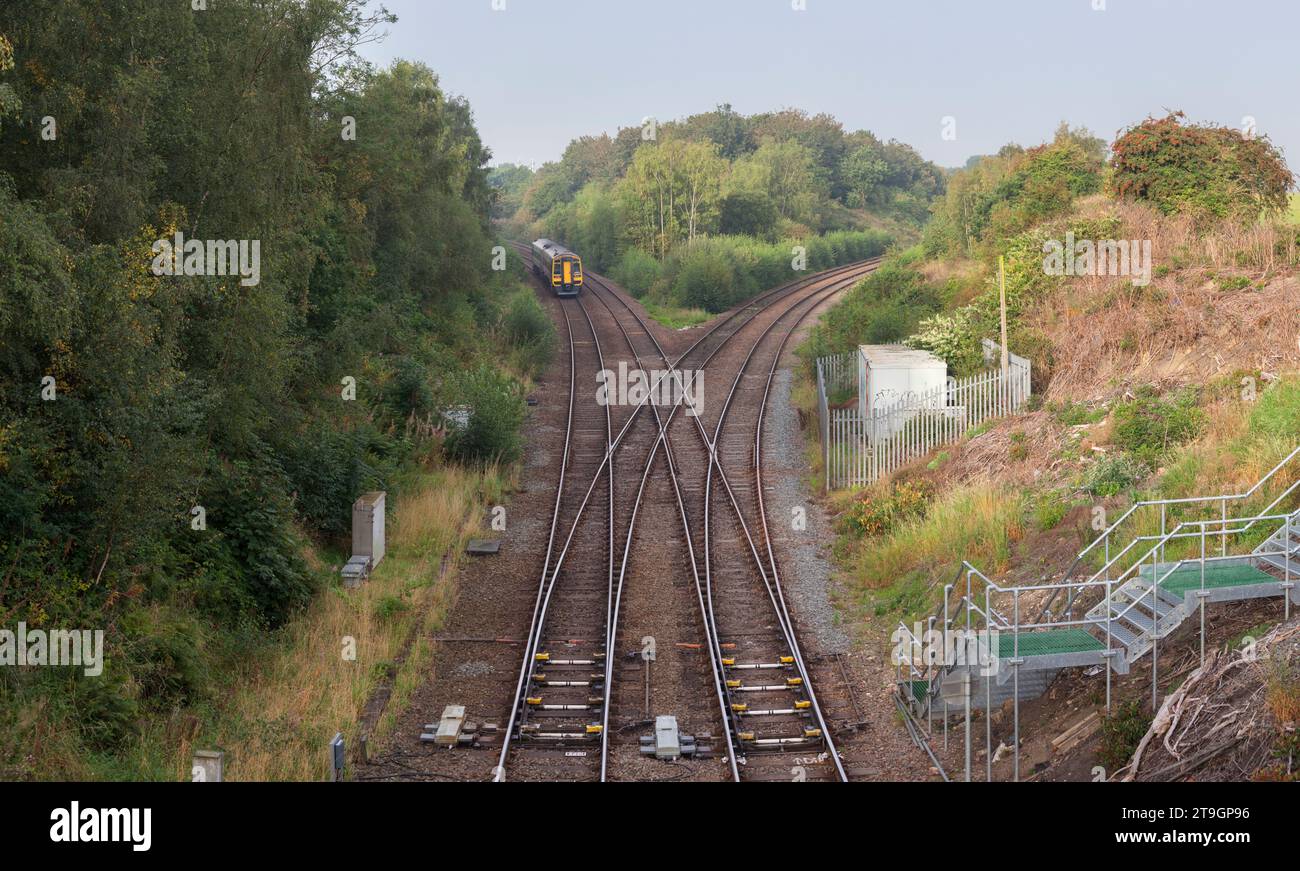 Northern Rail class 158 diesel multiple unit train passing Whitwood ...