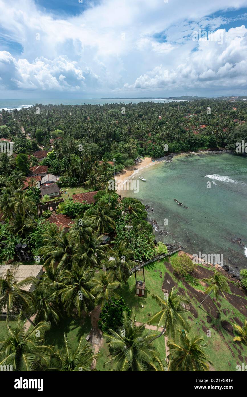 A view of the coast line from the top of Dondra Lighthouse on the south ...