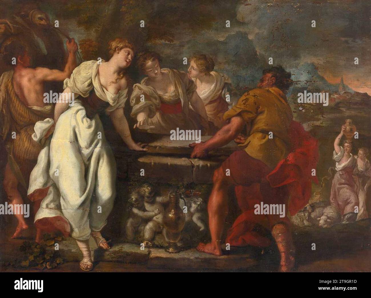 Rachel and Jacob Unblocking the Well - by Nicola Grassi Stock Photo - Alamy