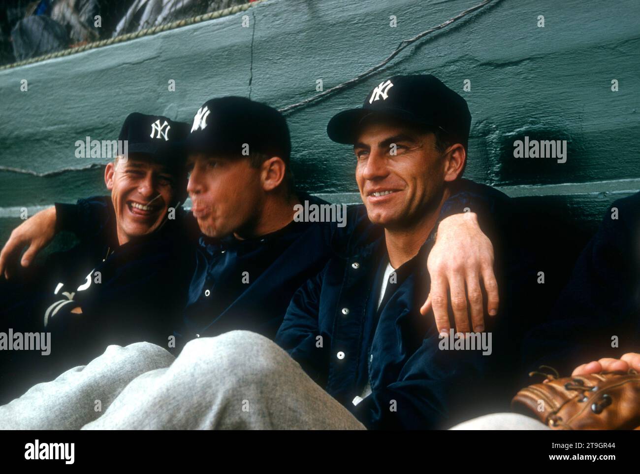 FL - MARCH, 1957: Mickey Mantle #7 of the New York Yankees spits as he ...