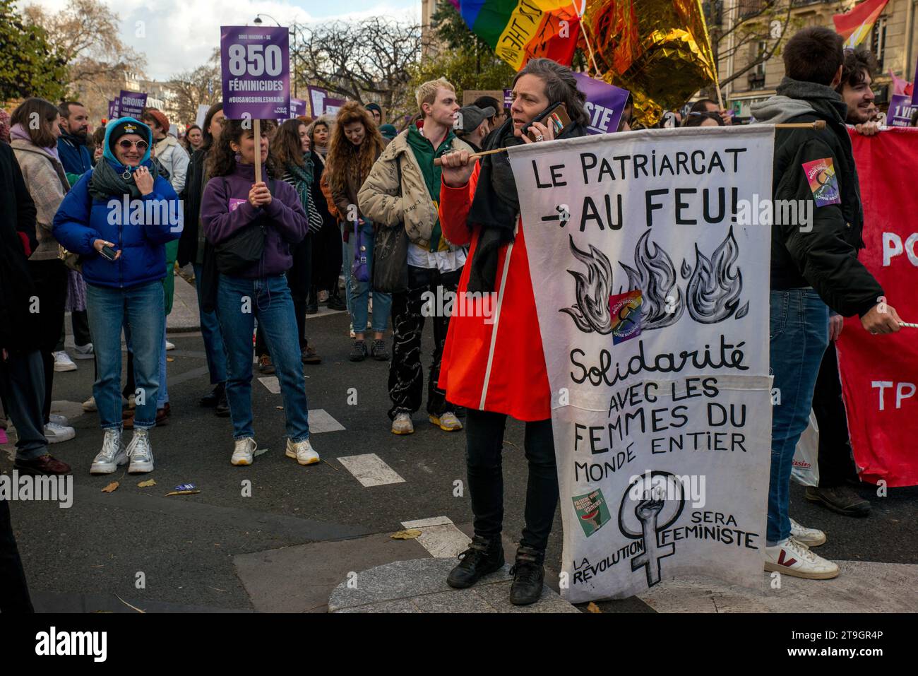 Paris, France. 25th Nov, 2023. Demonstration against femicide and ...