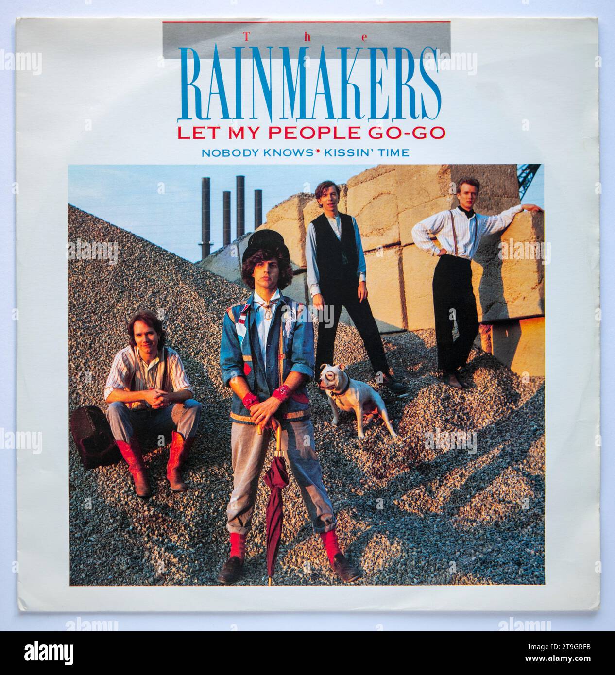 Picture cover of the 12 inch single version of Let My People Go-Go by The Rainmakers, which was ...