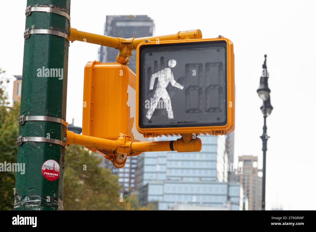Pedestrian walk or stop sign, New York City , NY, United States of ...
