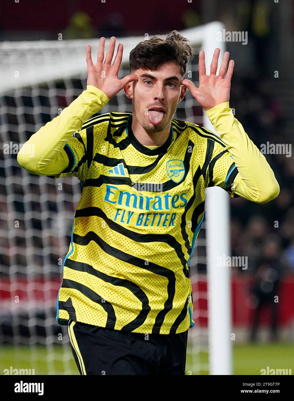 Arsenal's Kai Havertz celebrates after scoring their side's first goal ...