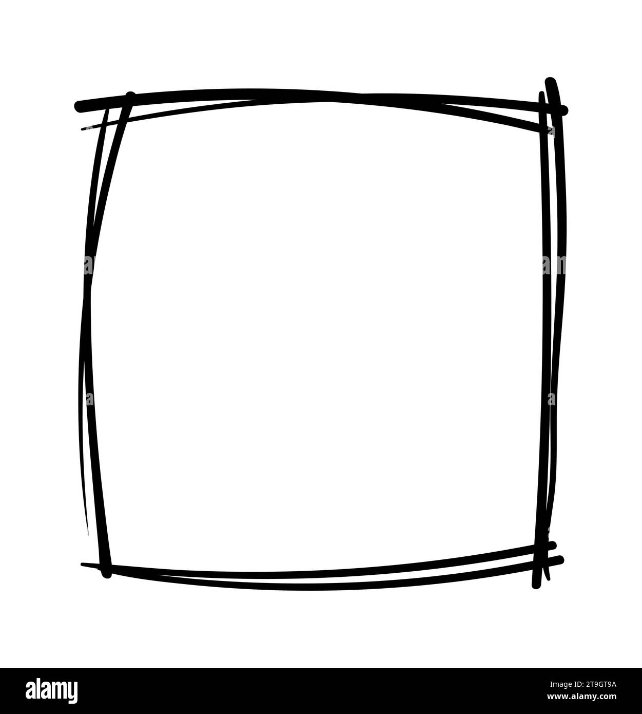 Hand drawn frames. Handdrawn square frame. Vector borders grunge ...