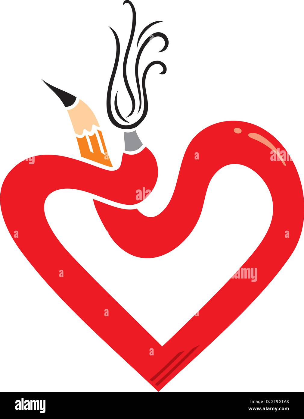 Heart symbol made of pencil and brush Stock Vector Image & Art - Alamy
