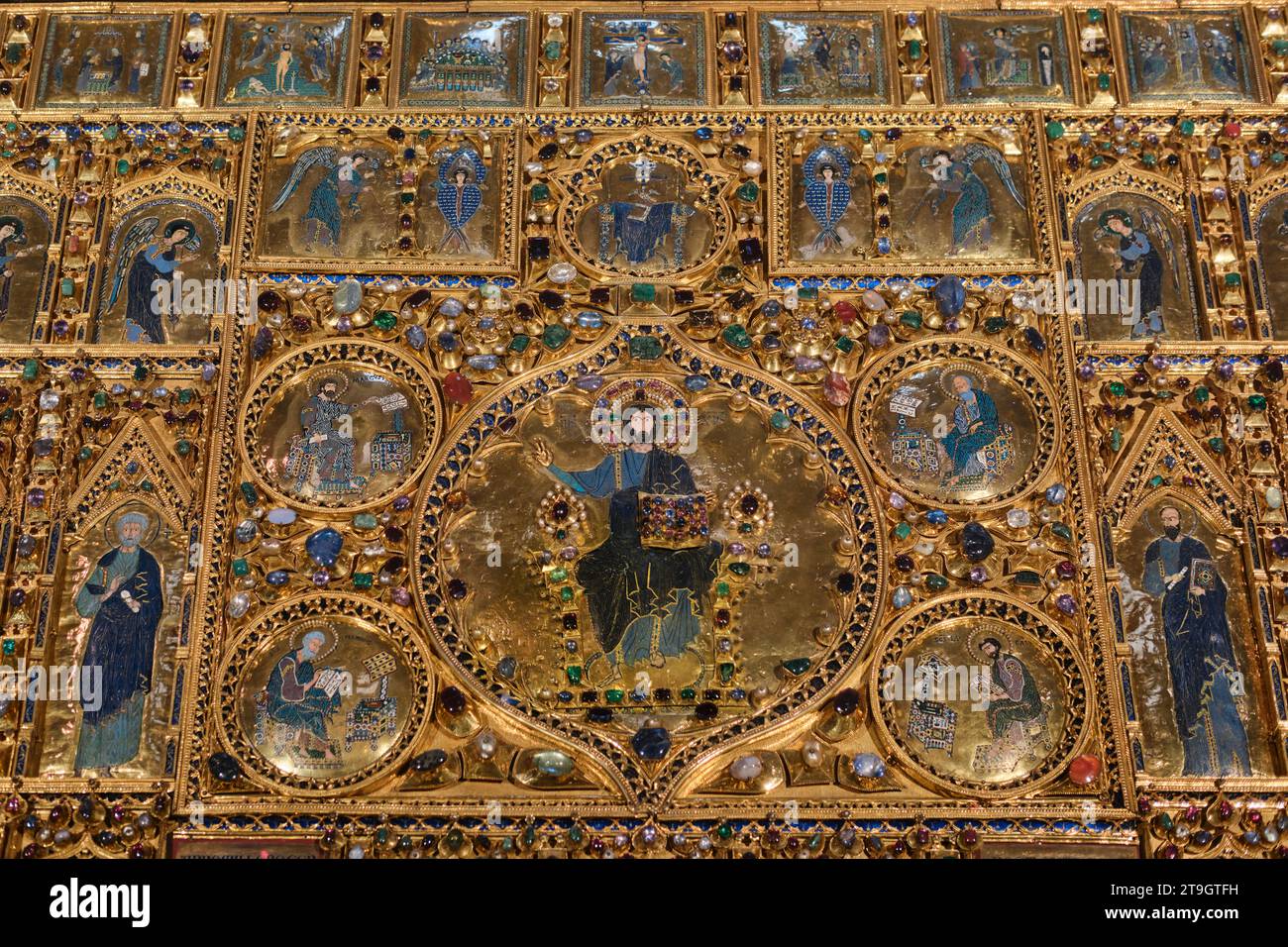 Venice, Italy - November 9 2023: Golden Pala D'oro in St. Mark's ...