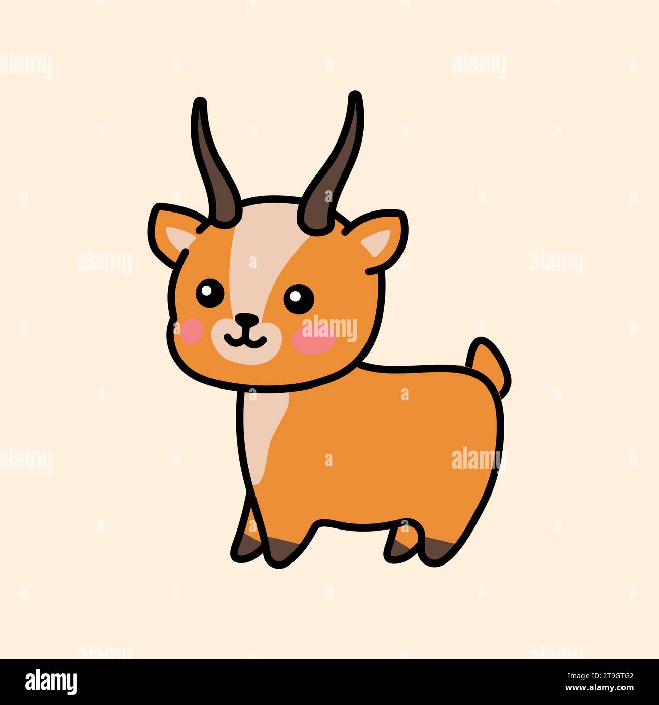 Roe deer color element. Hand drawn animals. Cartoon characters set ...