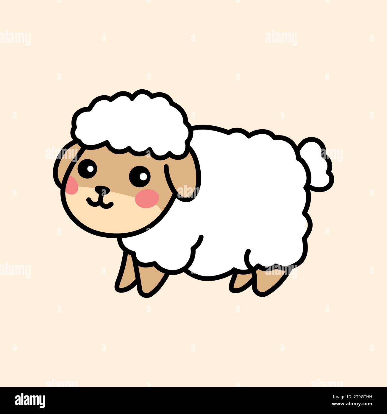 Sheep color element. Hand drawn animals. Cartoon characters set ...