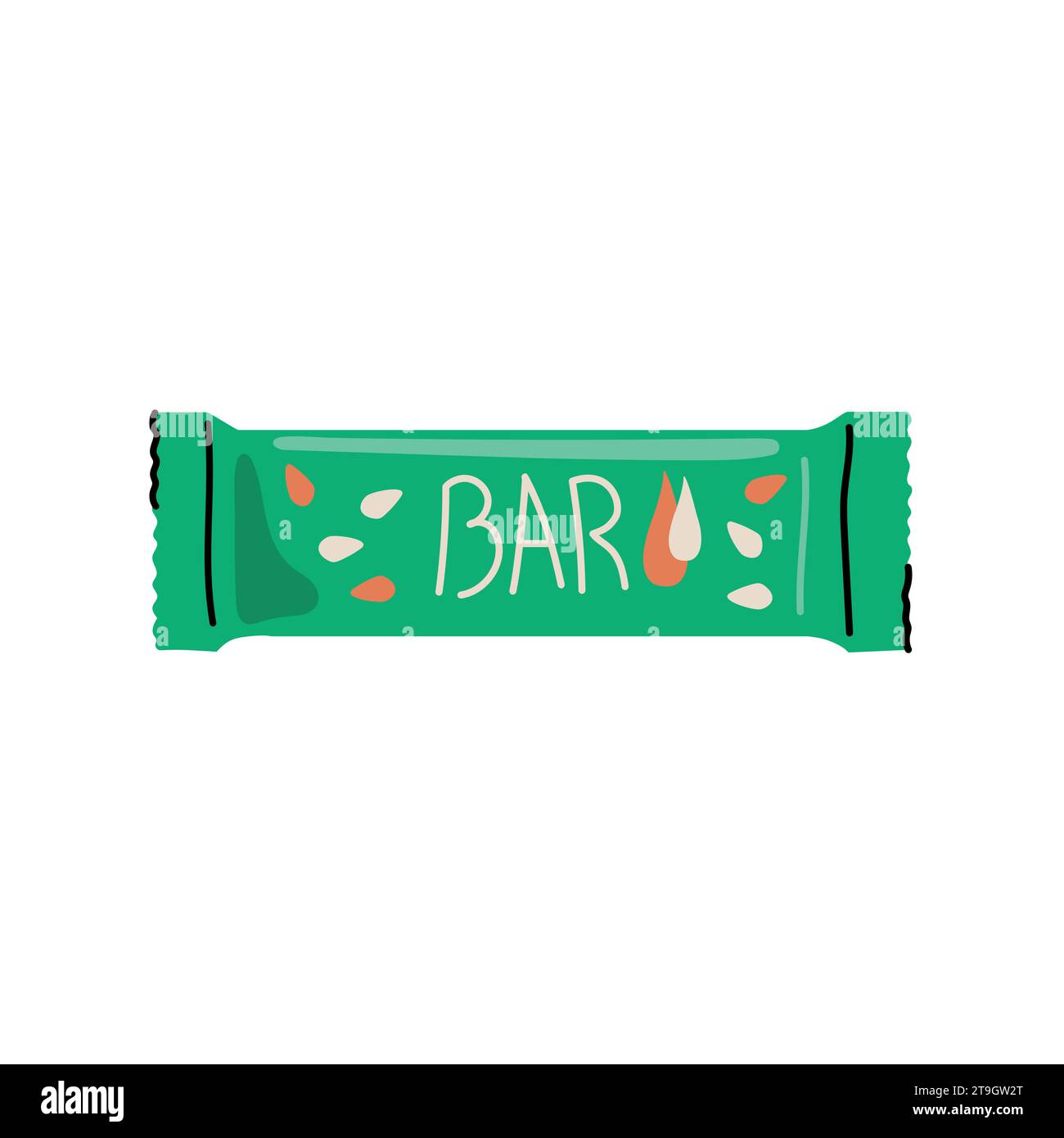 Hand drawn bar color element. Cartoon unprocessed food. Isolated vector ...