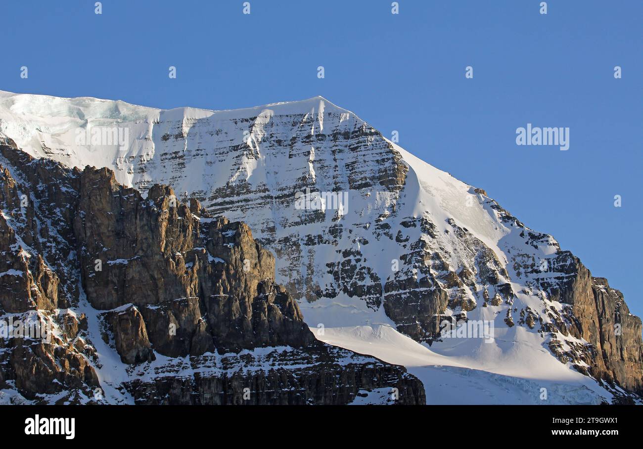 The sunset and the summit - Jasper National Park, Canada Stock Photo ...