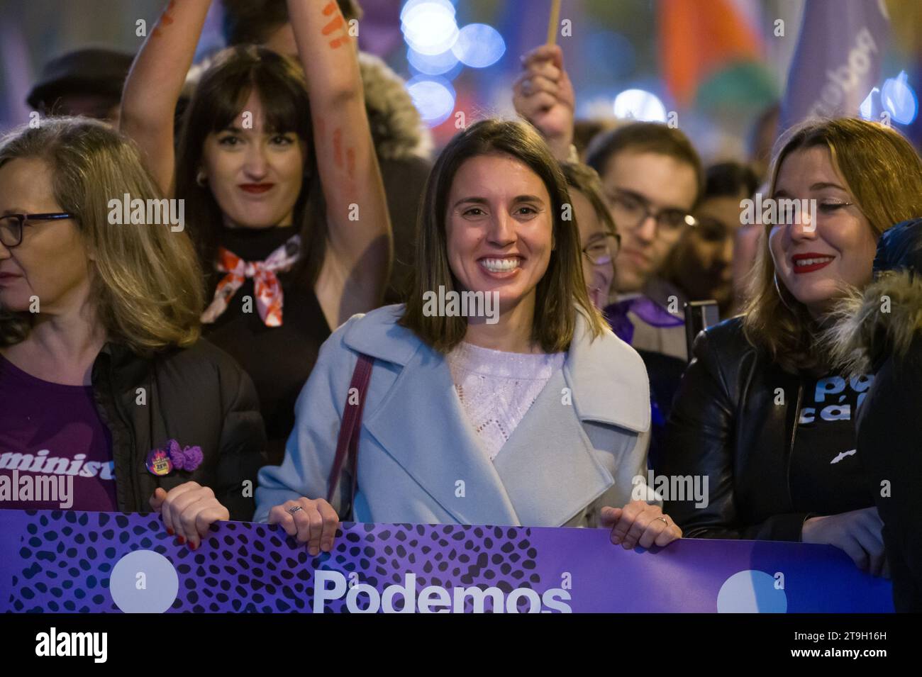 Madrid, Spain. 25th Nov, 2023. Irene Montero (C), former Minister of ...