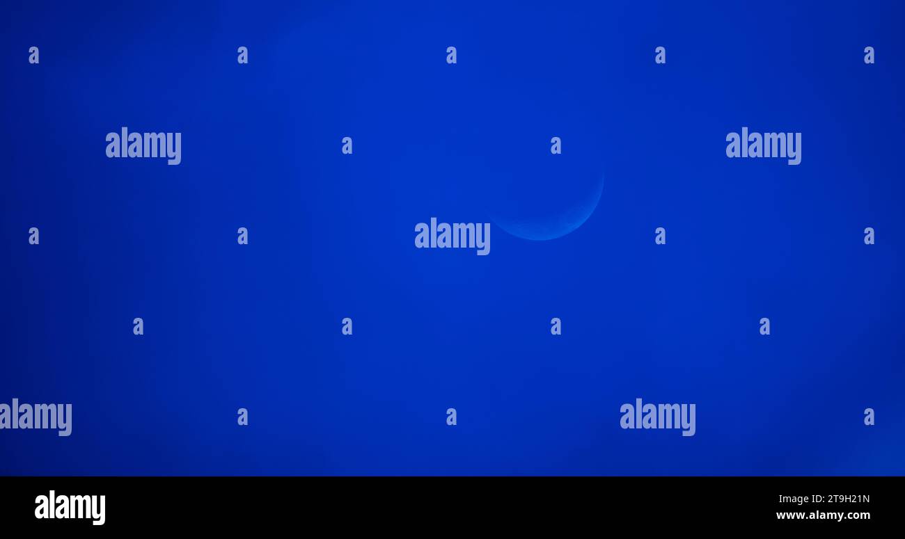 Blue Moon, nearly invisible new-moon blends together with the deep blue ...