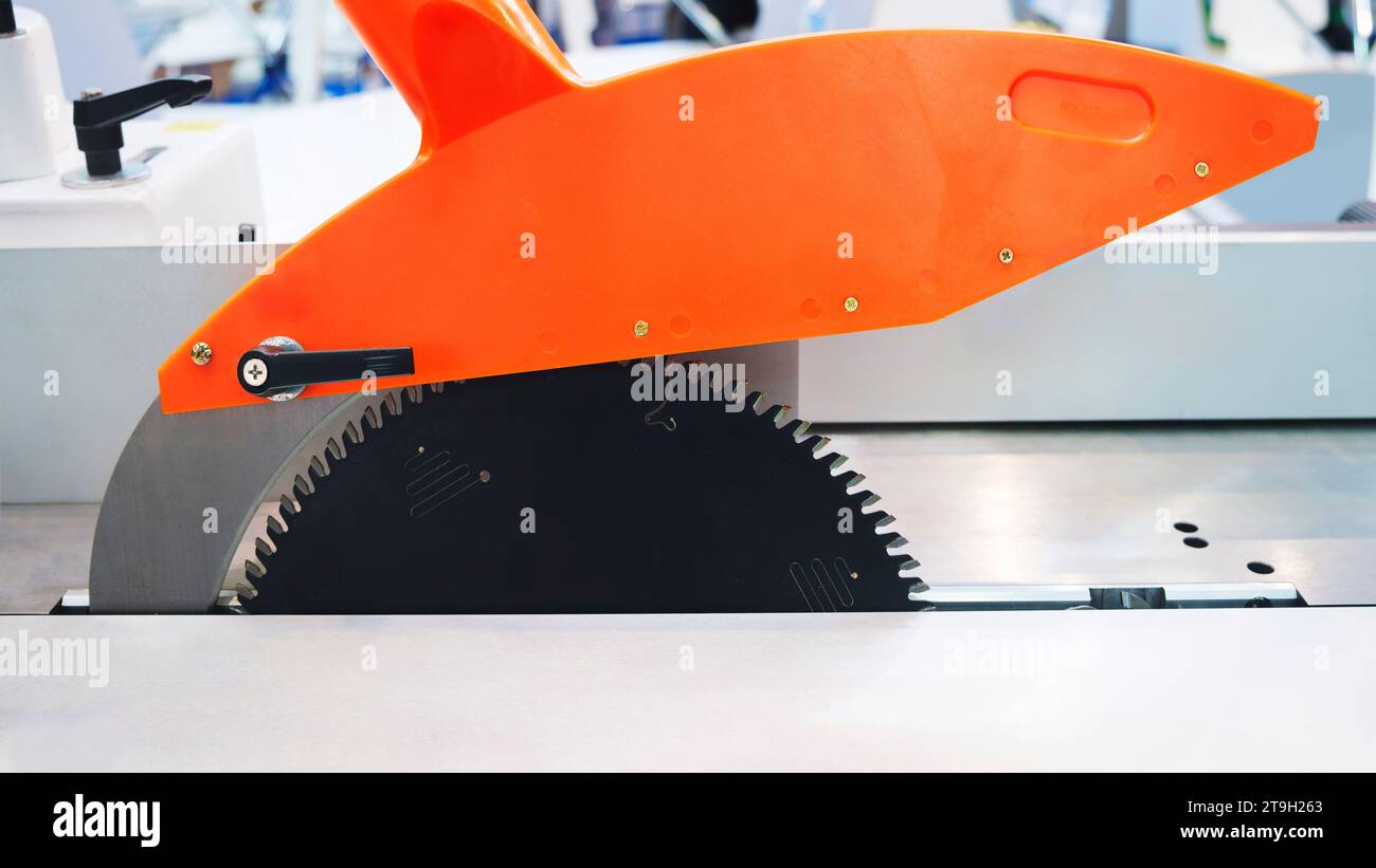 circular saw for wood at an industrial furniture factory Stock Photo ...