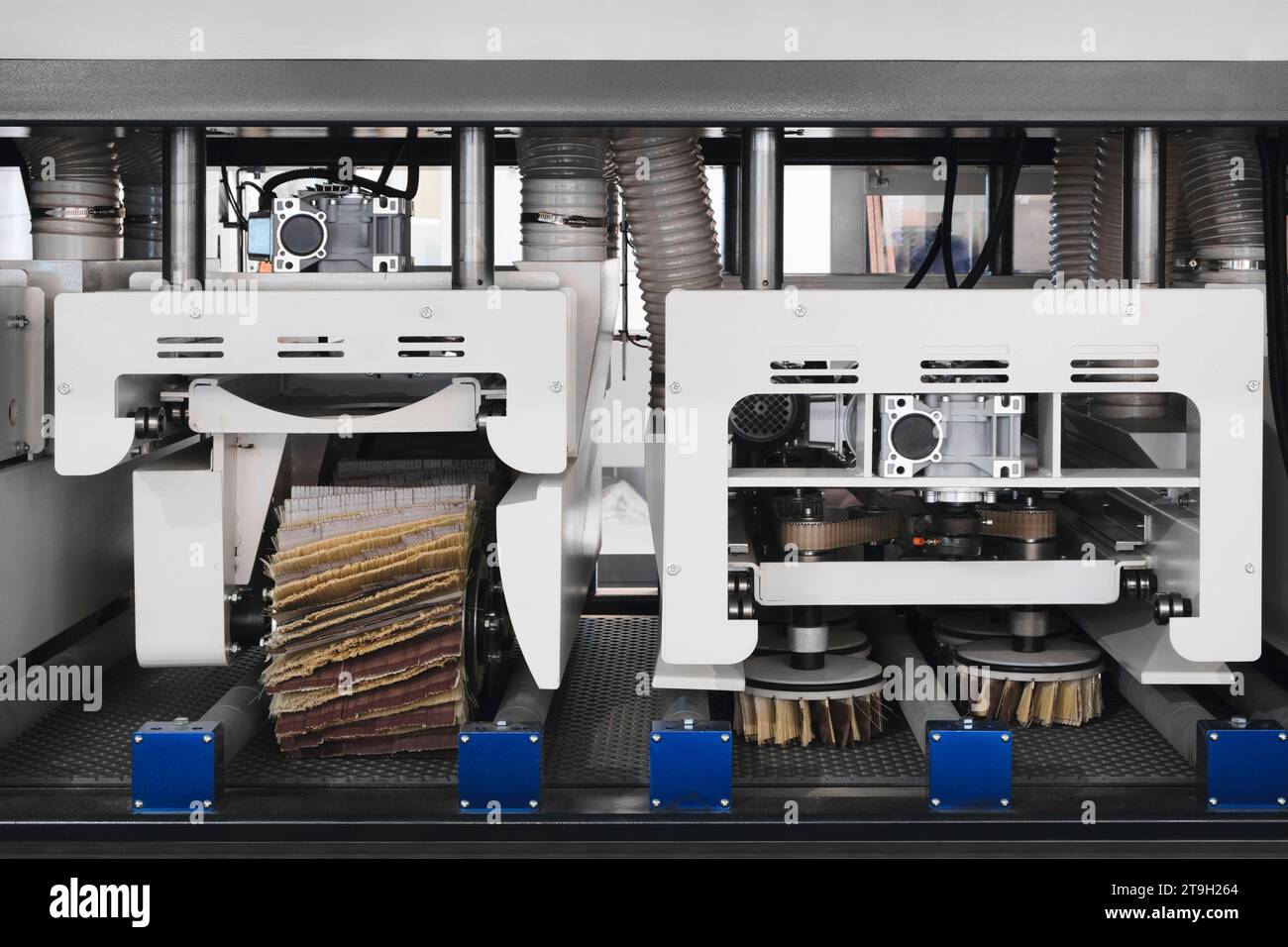 Industrial furniture factory, wood chipboard processing conveyor ...