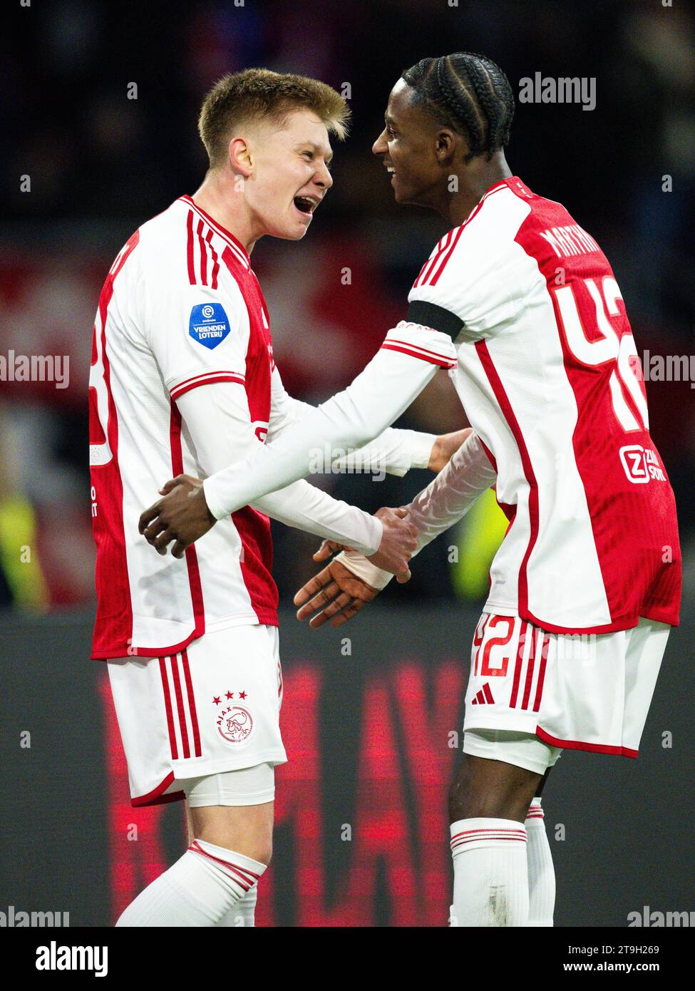 AMSTERDAM - Kristian Hlynsson of Ajax and Ar'Jany Martha of Ajax ...