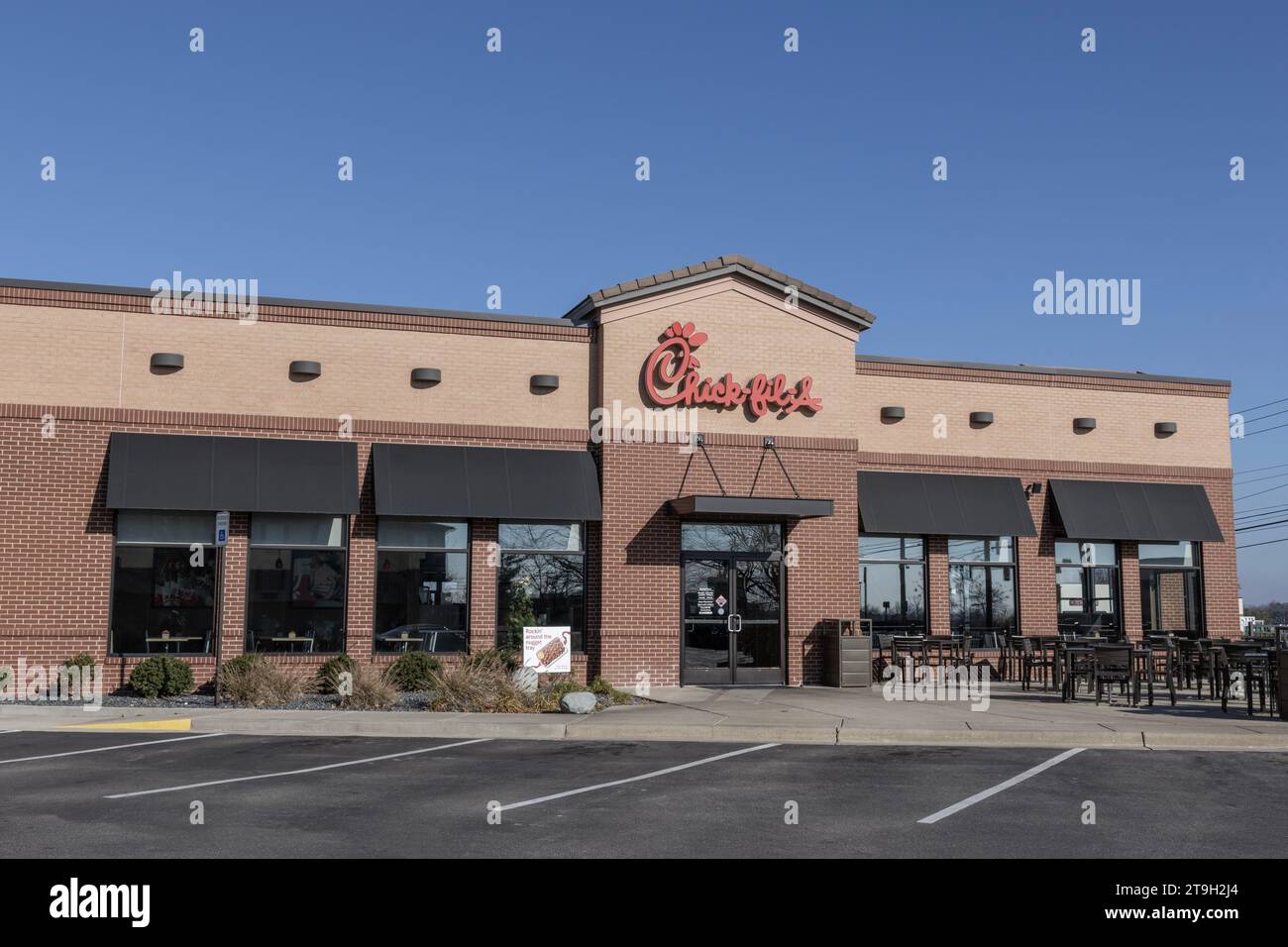 Mason - November 23, 2023: Chick-fil-A chicken restaurant. With its ...