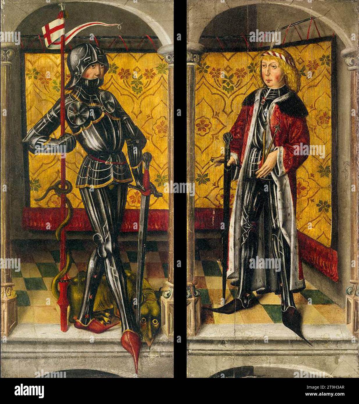 St George and St Sebastian 1475-80 by Friedrich Herlin Stock Photo - Alamy