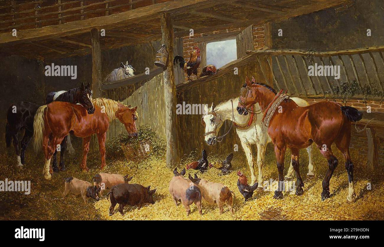 Barnyard Interior - by John Frederick The Younger Herring Stock Photo ...