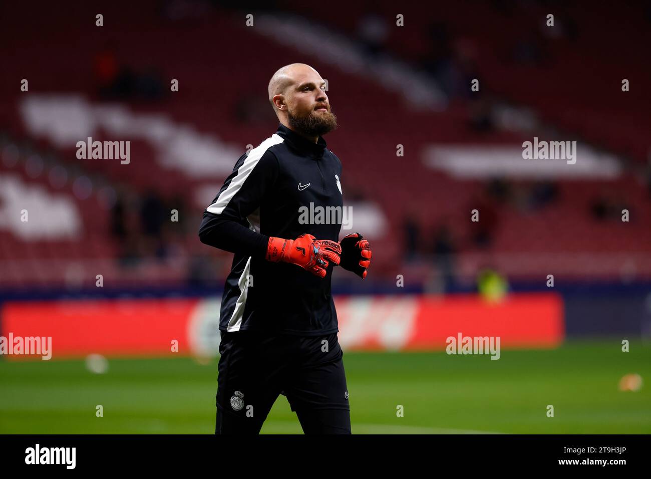Predrag Rajkovic of RCD Mallorca warms up during the Spanish League ...