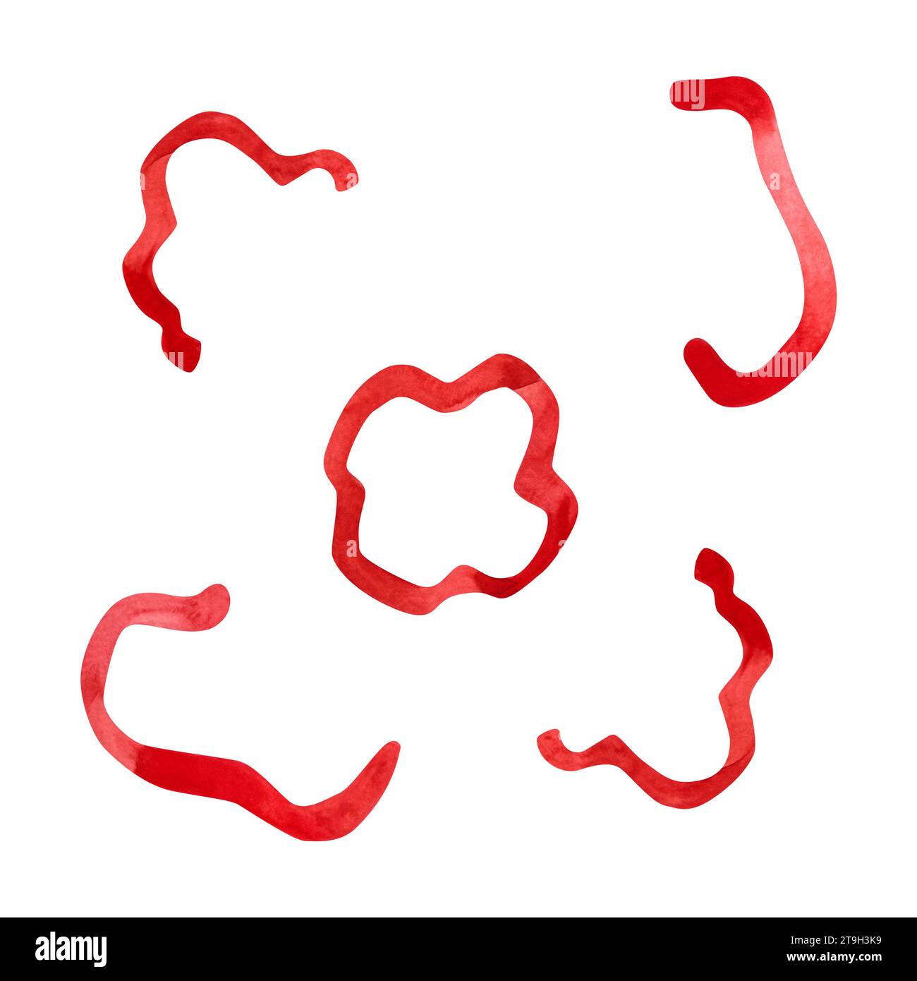 A set of pieces of red sweet bell pepper. Topping for pizza or cooking ...