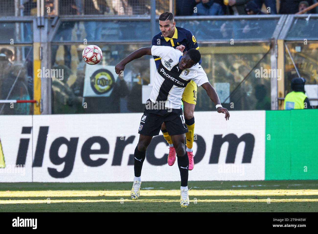 Parma, Italy. 25th Nov, 2023. Giovanni Zaro (Modena) and Ange Yoan ...