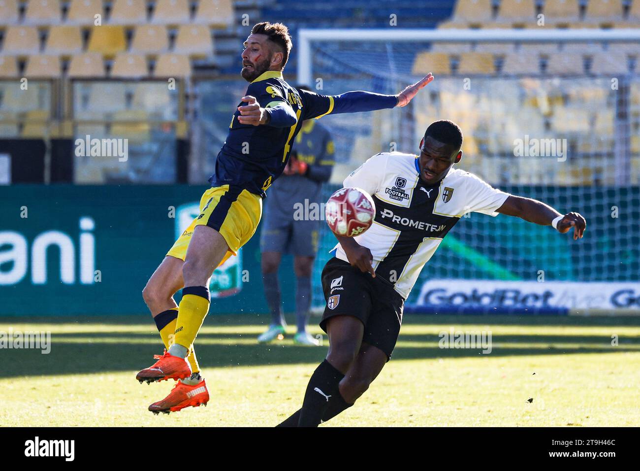 Parma, Italy. 25th Nov, 2023. Antonio Pergreffi (Modena) and Ange Yoan ...