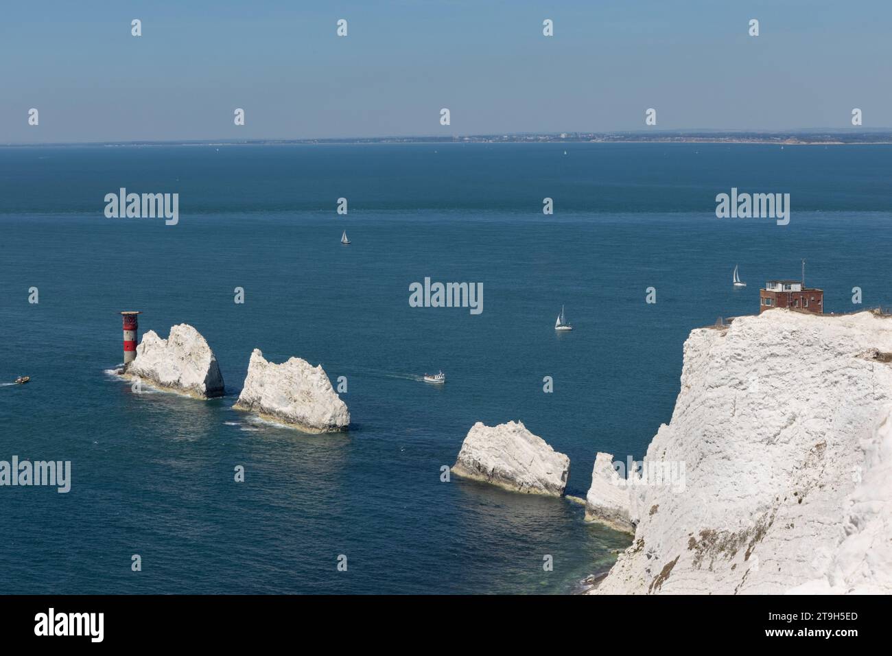 The Needles off the western extremity of the Isle of Wight in the ...