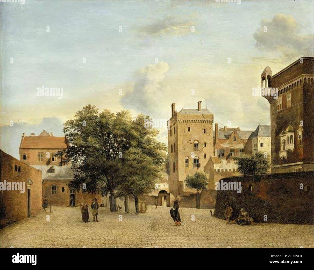 View of a Small Town Square c. 1660 by Jan Van Der Heyden Stock Photo ...
