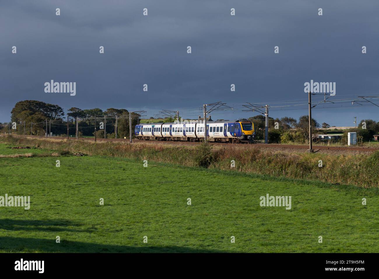 Northern Rail CAF class 195 diesel train 195111 on the electrified west ...