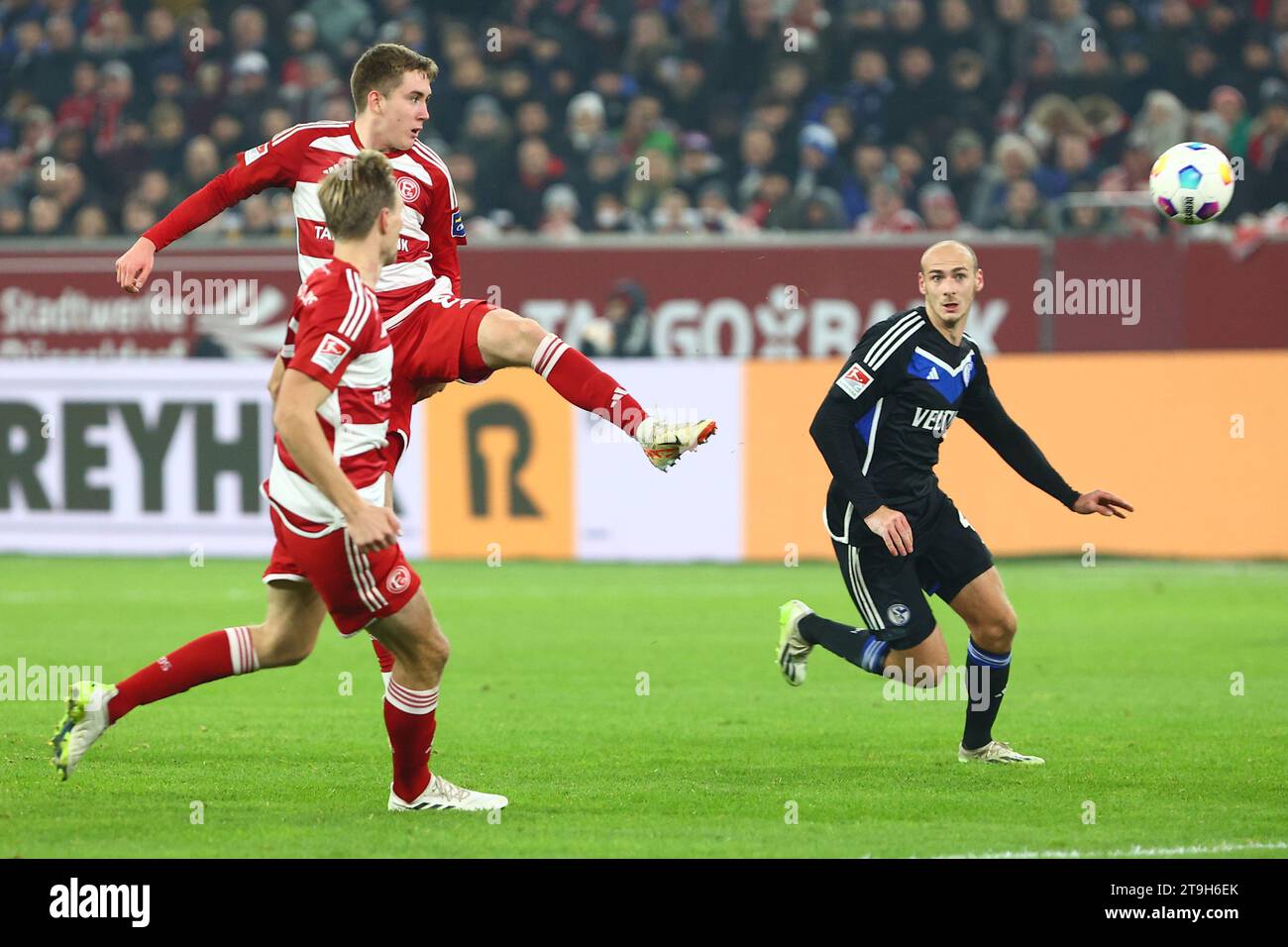 Isak Johannesson shoots on goal for Fortuna. Duesseldorf, Germany, 25. ...