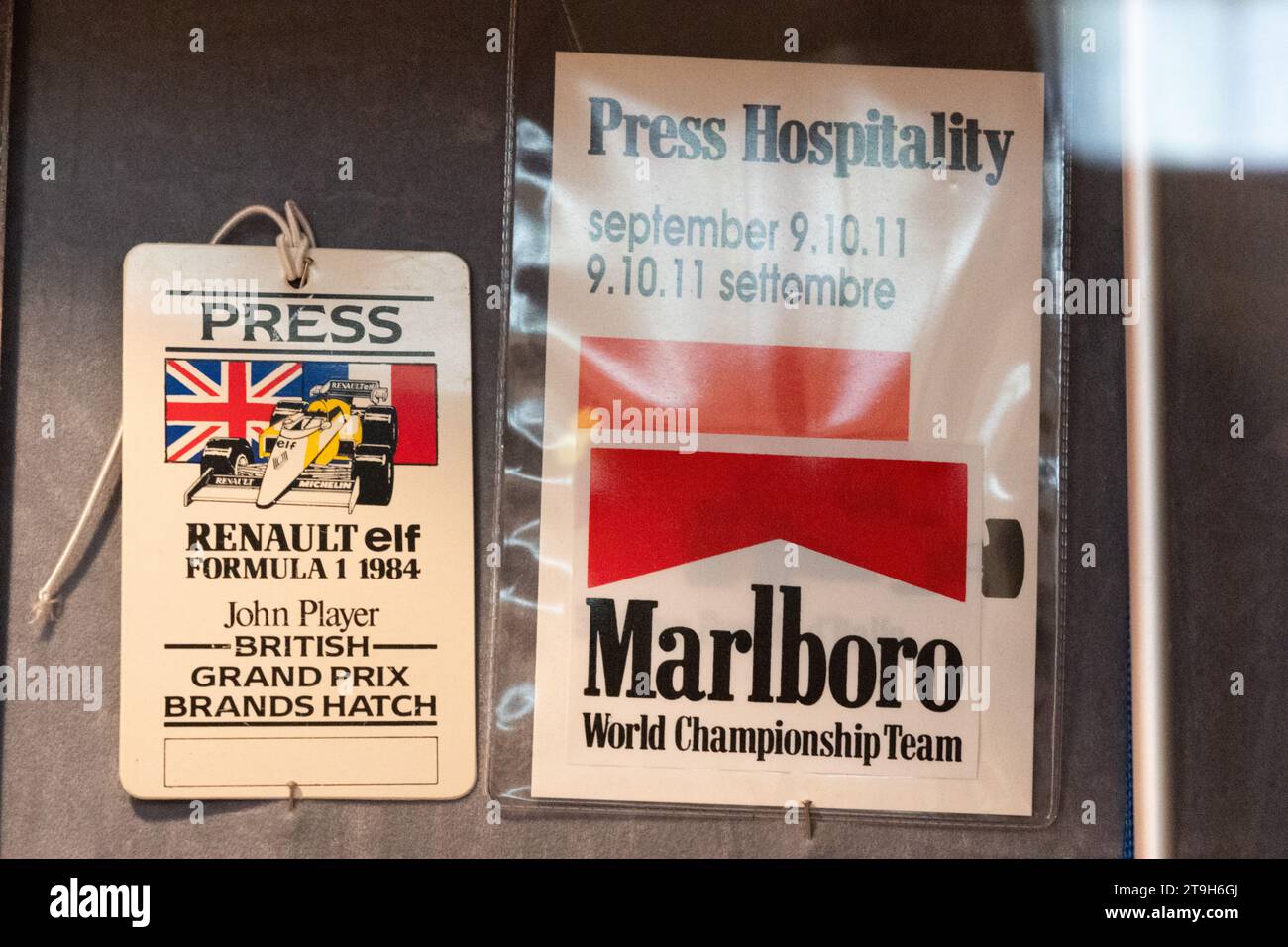 Press passes for Renault Elf 1984 British F1 Grand Prix at Brands Hatch ...