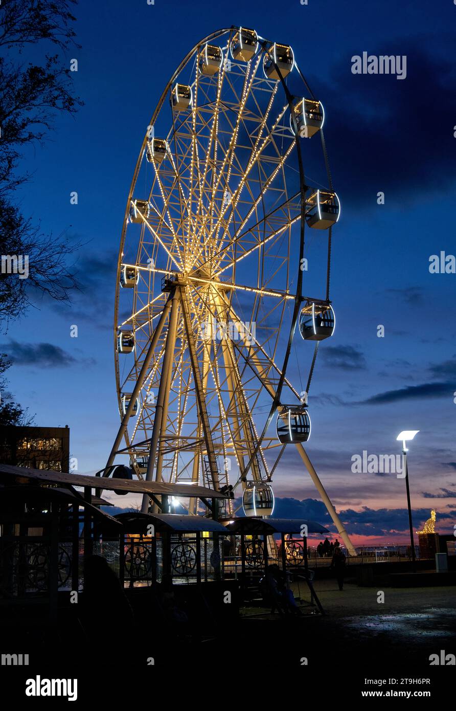 Observation wheel Eye of Baltic at night in Zelenogradsk (former Cranz ...