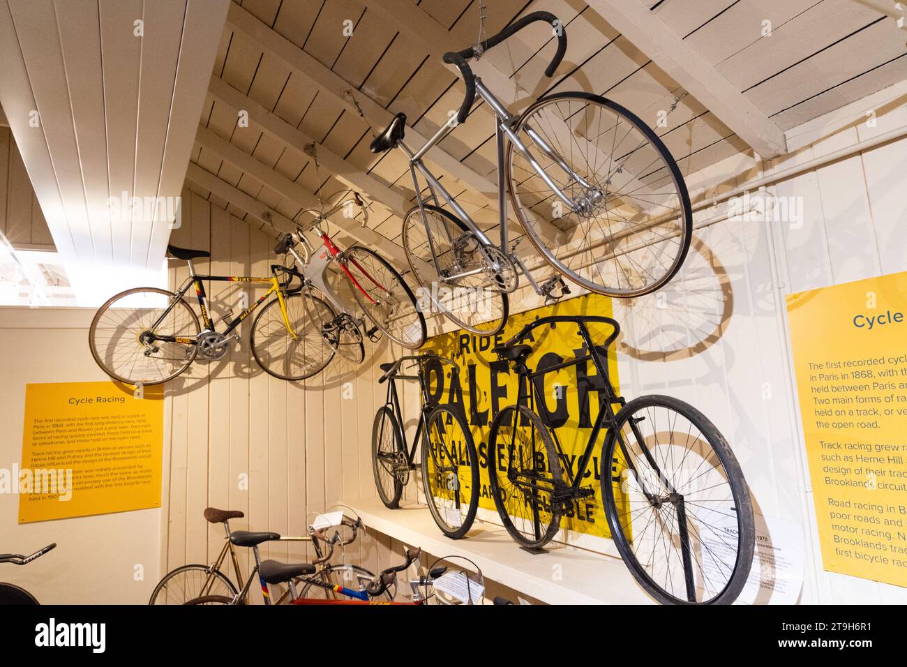 Collection of Raleigh bicycles on display at Brooklands museum ...