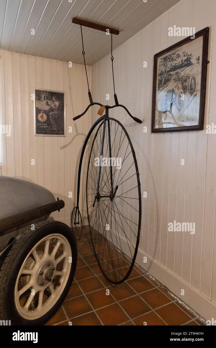1880s Penny Farthing bicycle at Brooklands museum, Weybridge, Surrey ...