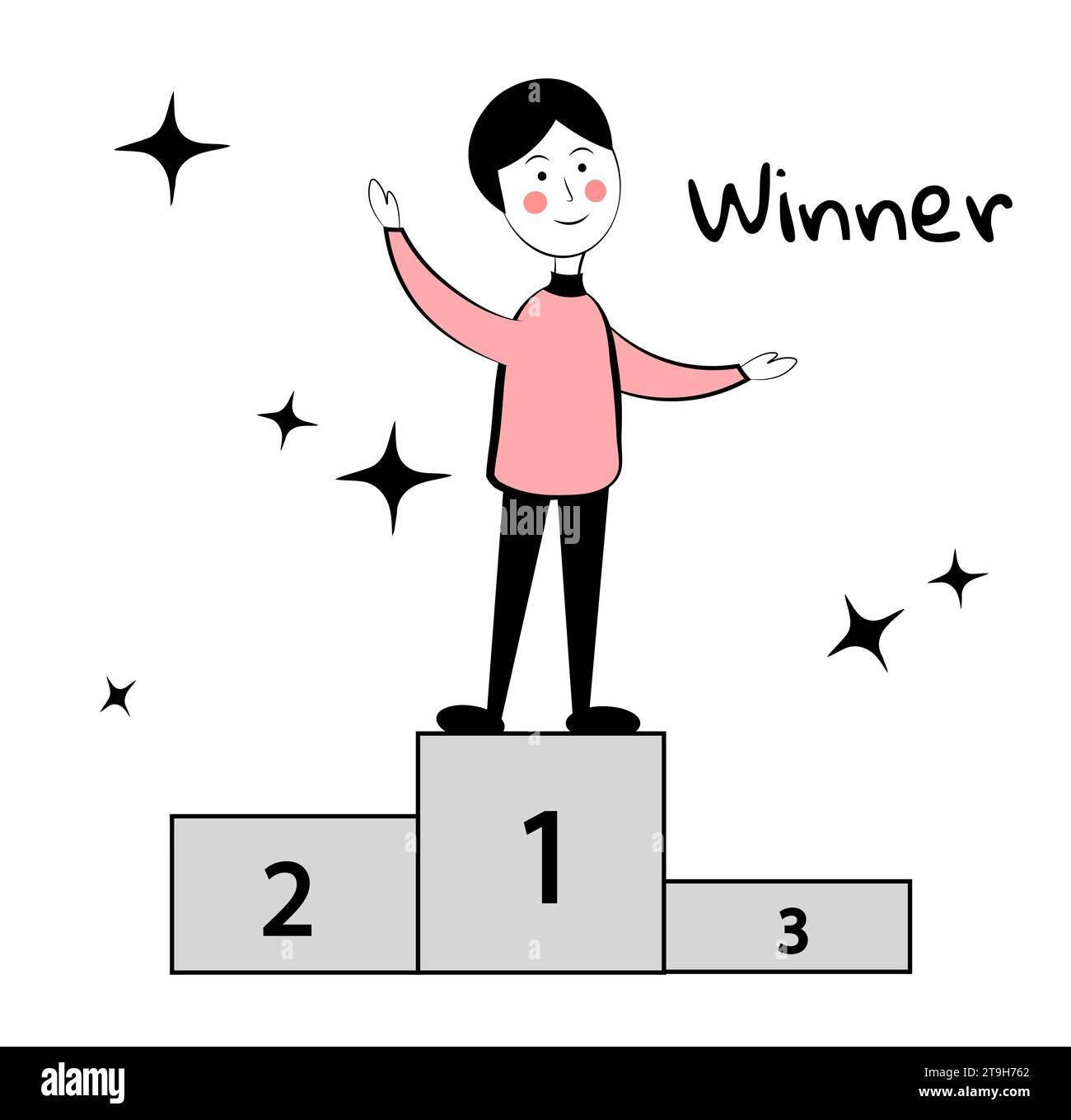 The winner is on the podium. Success. Successful Man Stock Vector Image ...