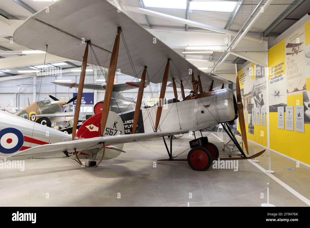 1913 Avro 504K biplane replica at Brooklands museum, Weybridge, Surrey ...