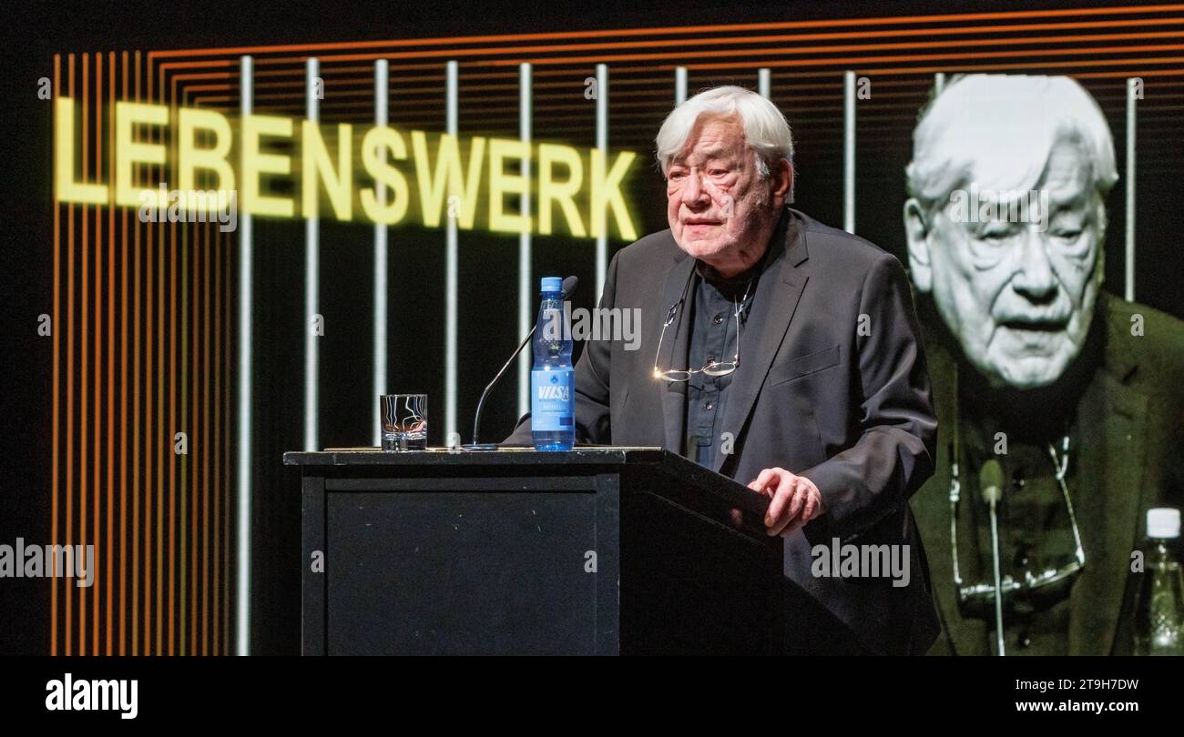 Hamburg, Germany. 25th Nov, 2023. Dramaturge Klaus Zehelein gives his ...