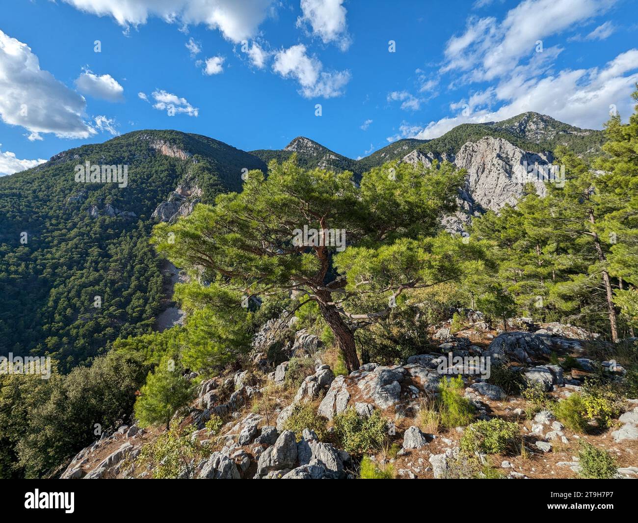 Sapadere canyon and falls,Yolu Manzara Seyir Noktası waterfalls in a ...