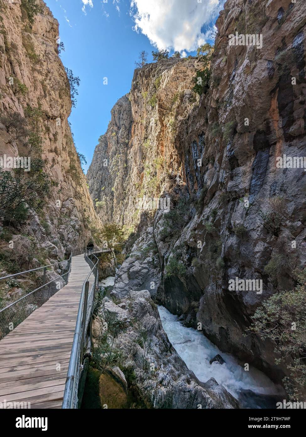 Sapadere canyon and falls,Yolu Manzara Seyir Noktası waterfalls in a ...