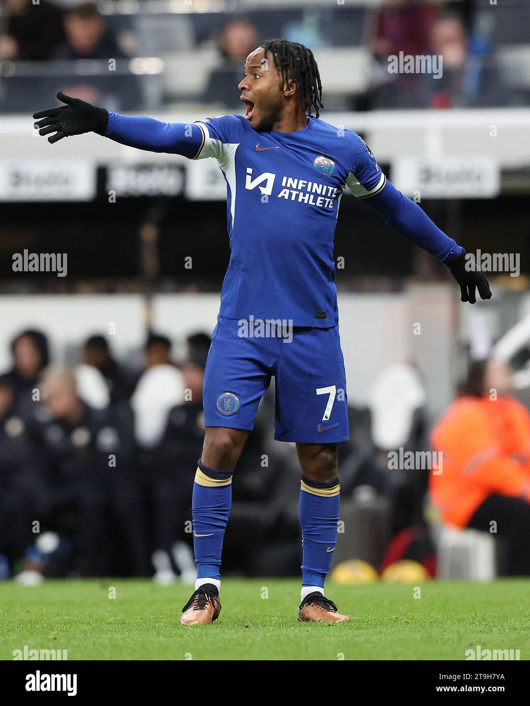 Newcastle Upon Tyne, UK. 25th Nov, 2023. Raheem Stirling of Chelsea ...