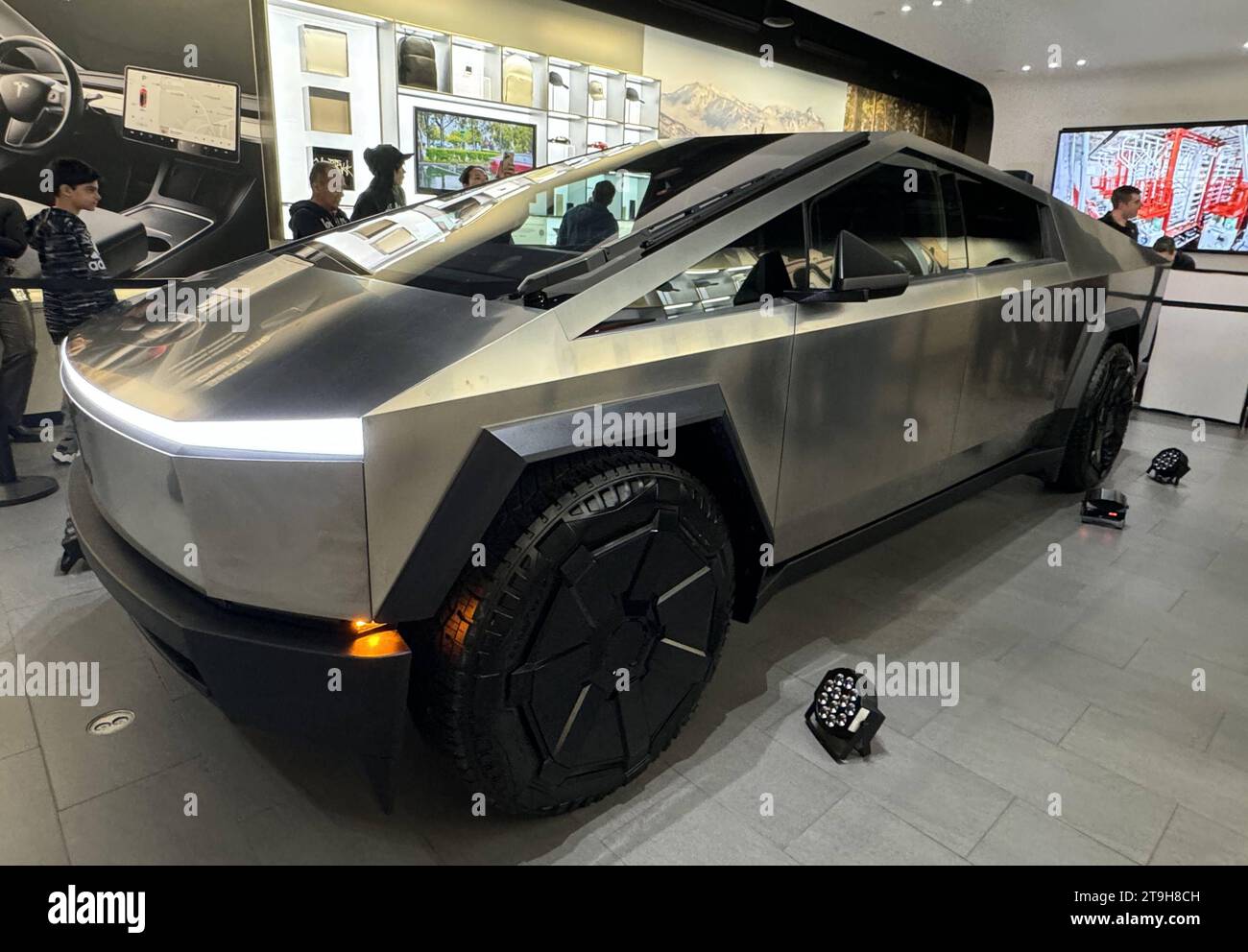 BETHESDA, MD - NOVEMBER 25: View of the Tesla Cybertruck on display ...
