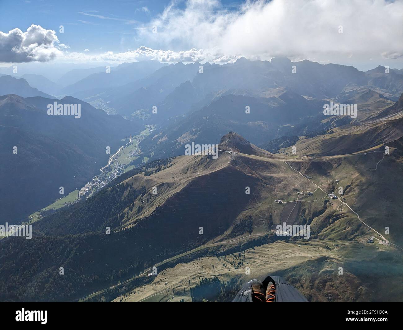 Beautiful landscape of Italian dolomites-with mountain meadows,lakes ...