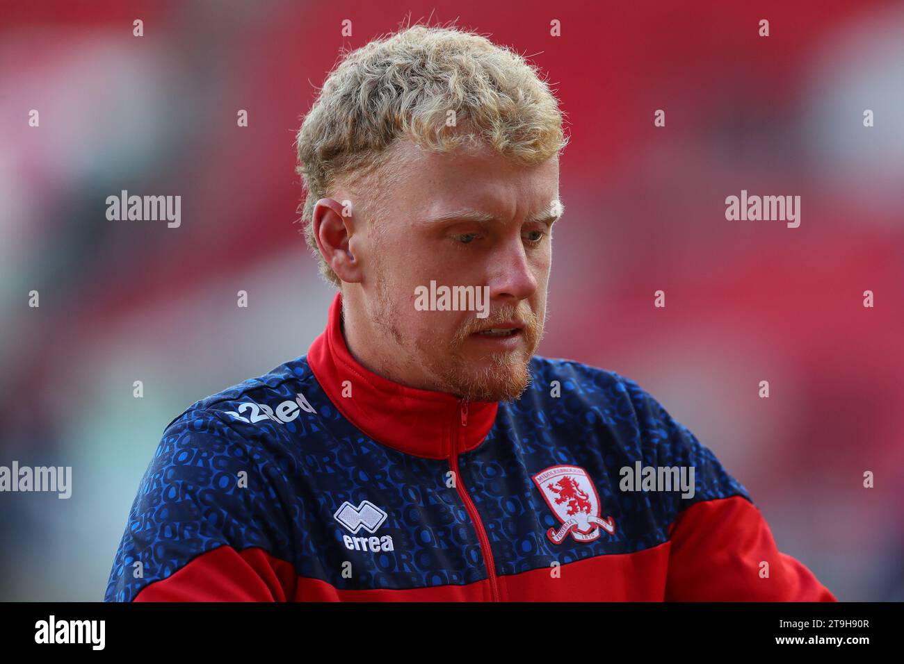 Tom Glover #23 of Middlesbrough warming up during the Sky Bet ...